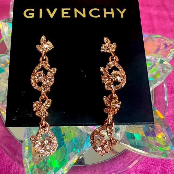 Givenchy | Jewelry | Nwt Givenchy Rose Gold Earrings Drop Down Flower ...